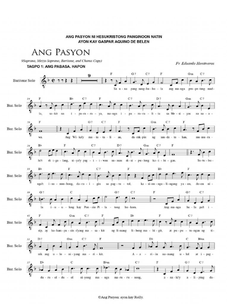 Ang Pasyon Music Updated Paginated | PDF