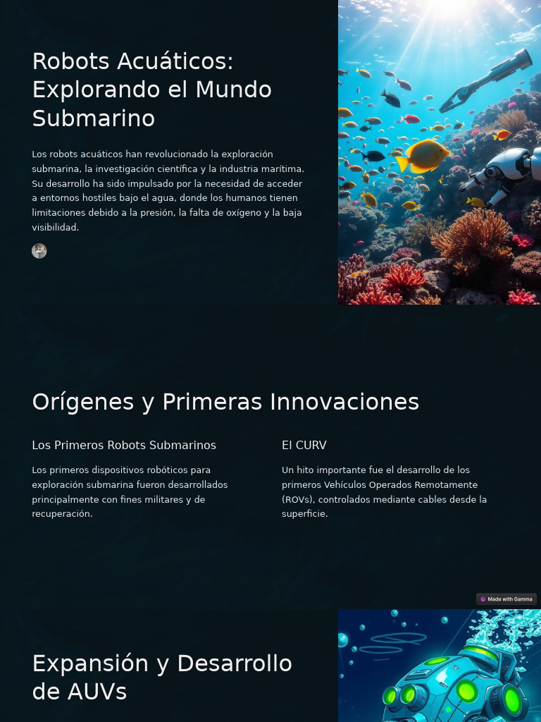 Robots Acuaticos Explorando El Mundo Submarino | PDF | Submarinos | Robot