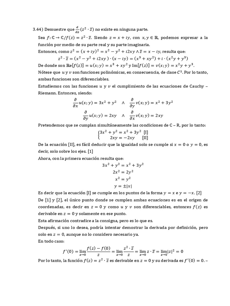 Ejercicio 3.44 | PDF | Número complejo | Ecuaciones