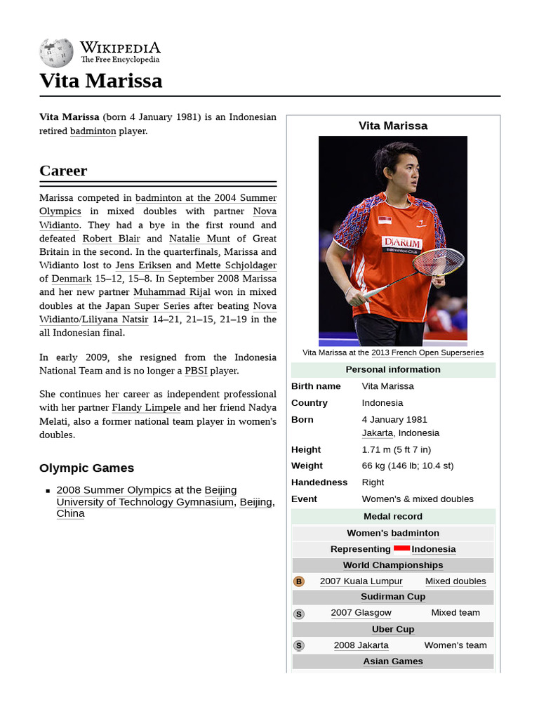 Vita_Marissa | PDF | Summer Olympic Games