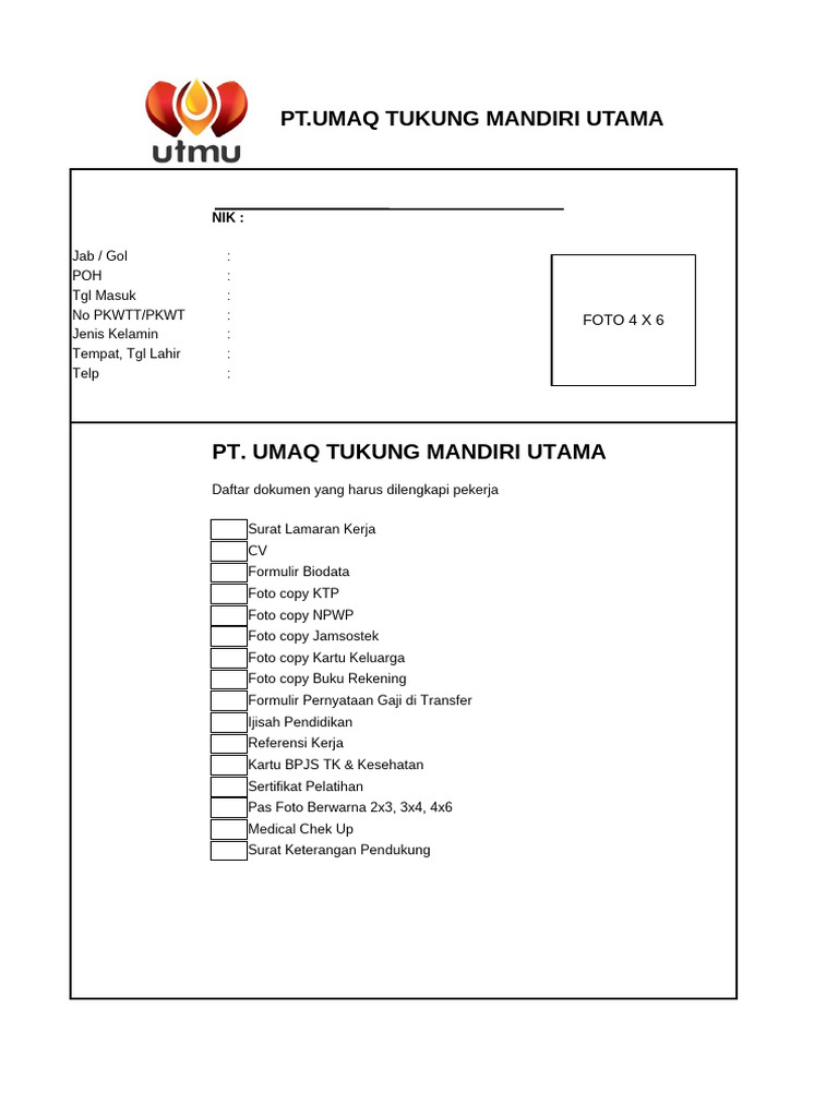Form Ijin Cuti Utmu | PDF