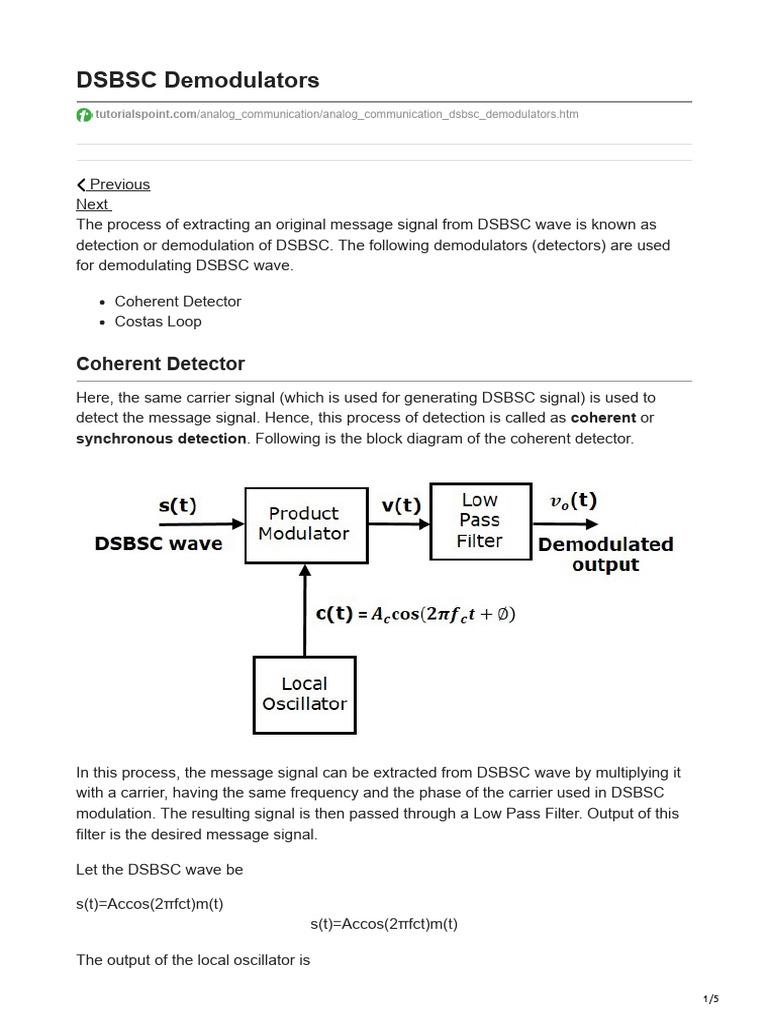 dc | PDF | Detector (Radio) | Modulation