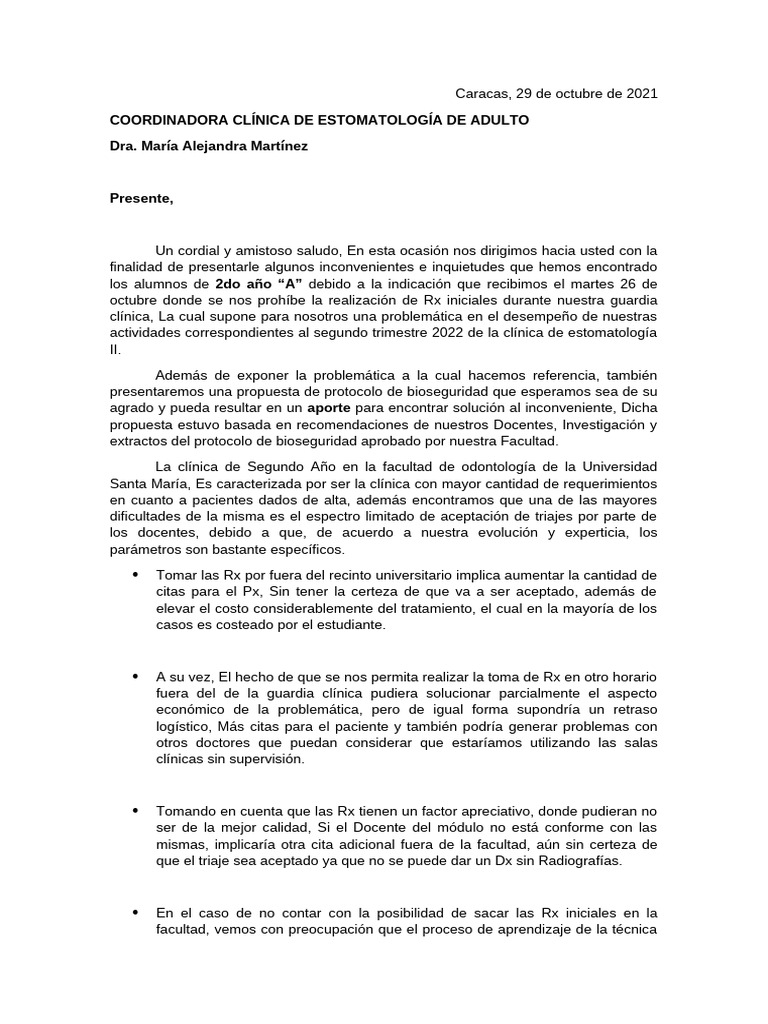 Protocolo de RX, 2do A | PDF