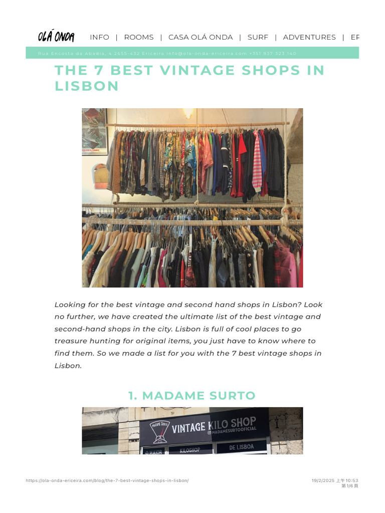 The 7 Best Vintage, Second Hand Shops and Markets in Lisbon | PDF | Clothing