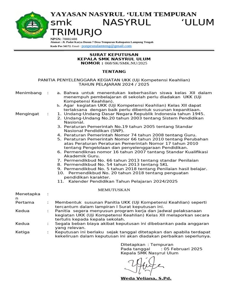 SK Panitia Ukk | PDF