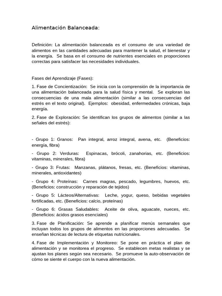 Alimentación Balanceada | PDF | Dormir | Alimentos