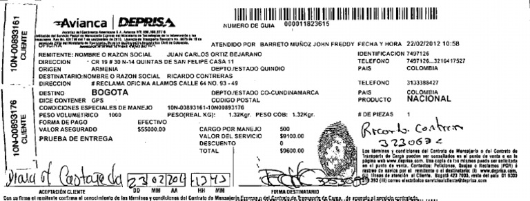 guia de entregado | PDF