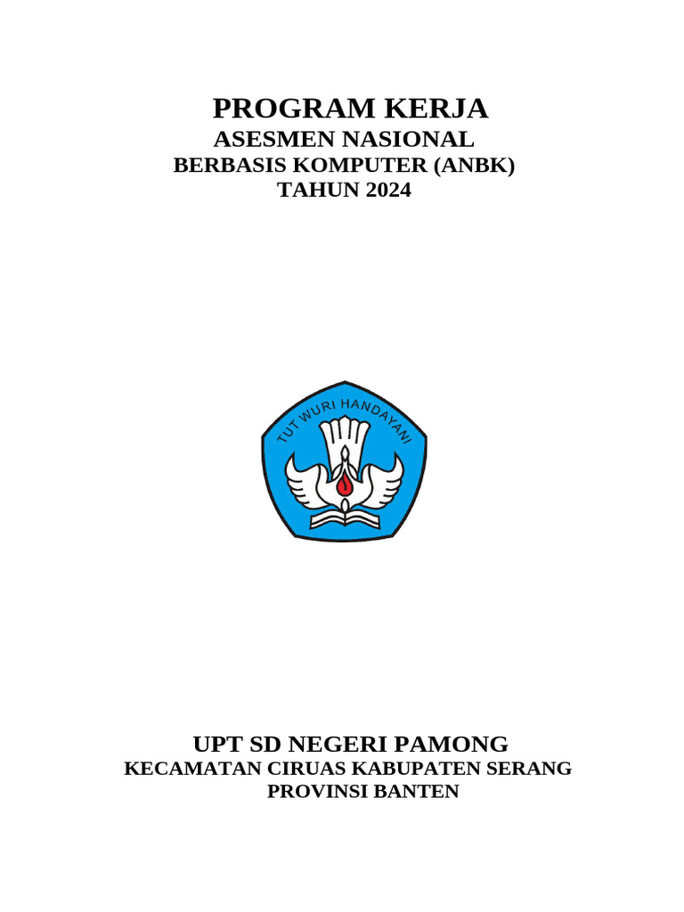 Program Kerja ANBK 2024 | PDF