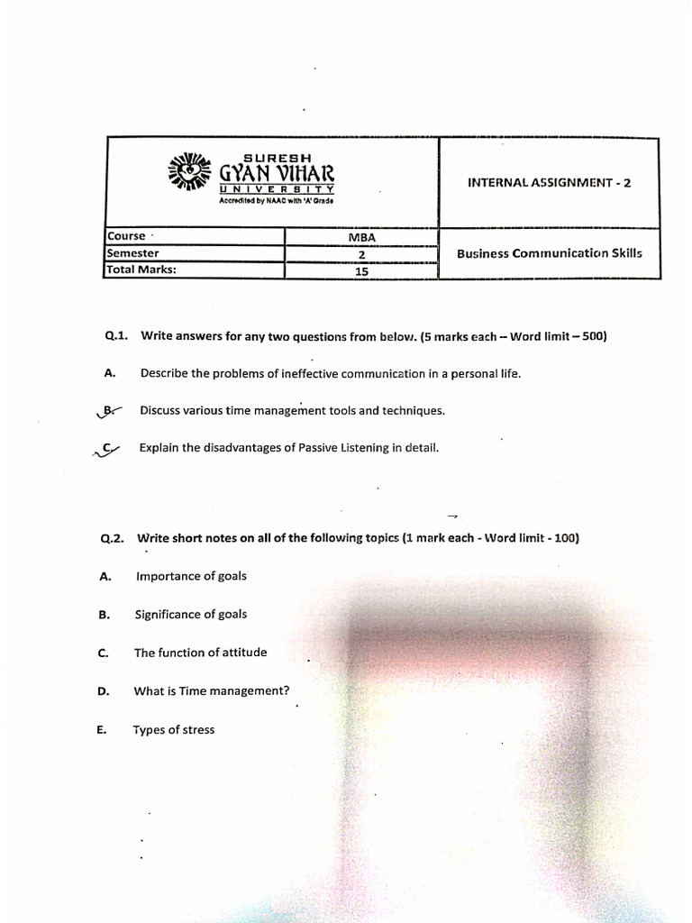 Business Communication Skills - Sem-2-Asm-2 | PDF