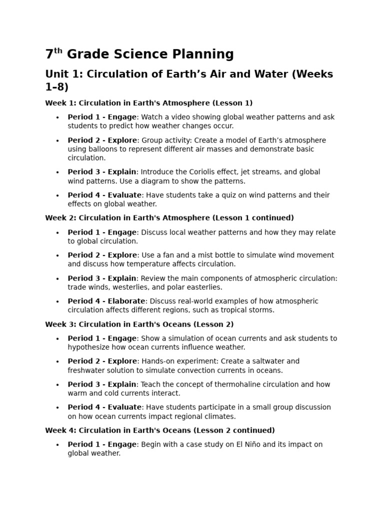 7th Grade Science: Earth's Systems & Cycles | PDF | Atmospheric ...