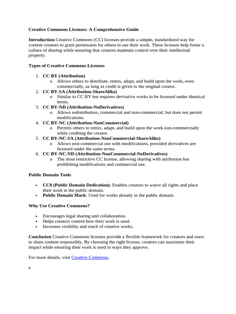Understanding Creative Commons Licenses | PDF