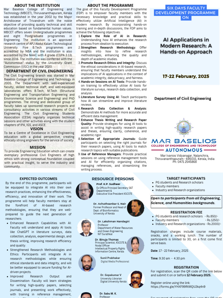 FDP Brochure On AI Applications in Modern Research | PDF | Artificial Intelligence ...