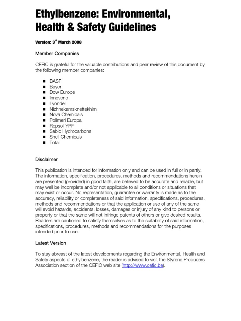 Environment Health Safety Guidelines | PDF