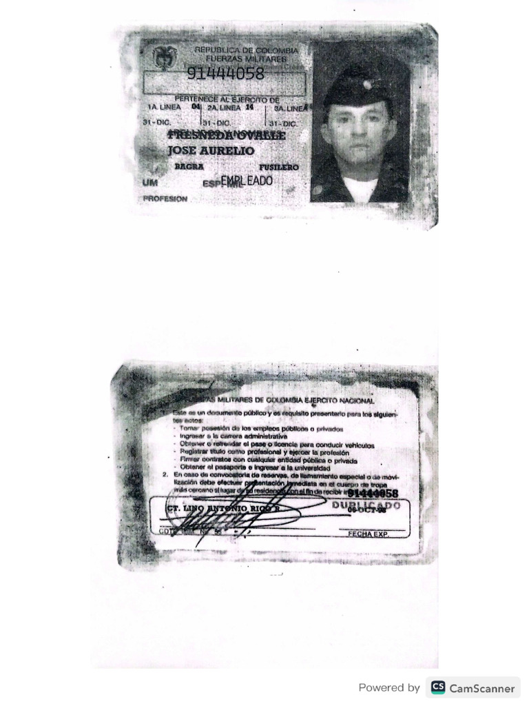 Cedula y Libreta Militar | PDF