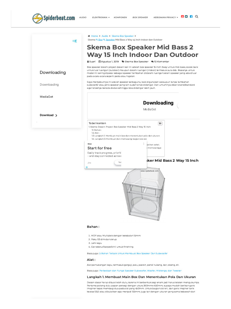 Skema Box Speaker Mid Bass 2 Way 15 Inch Indoor Dan Outdoor | PDF