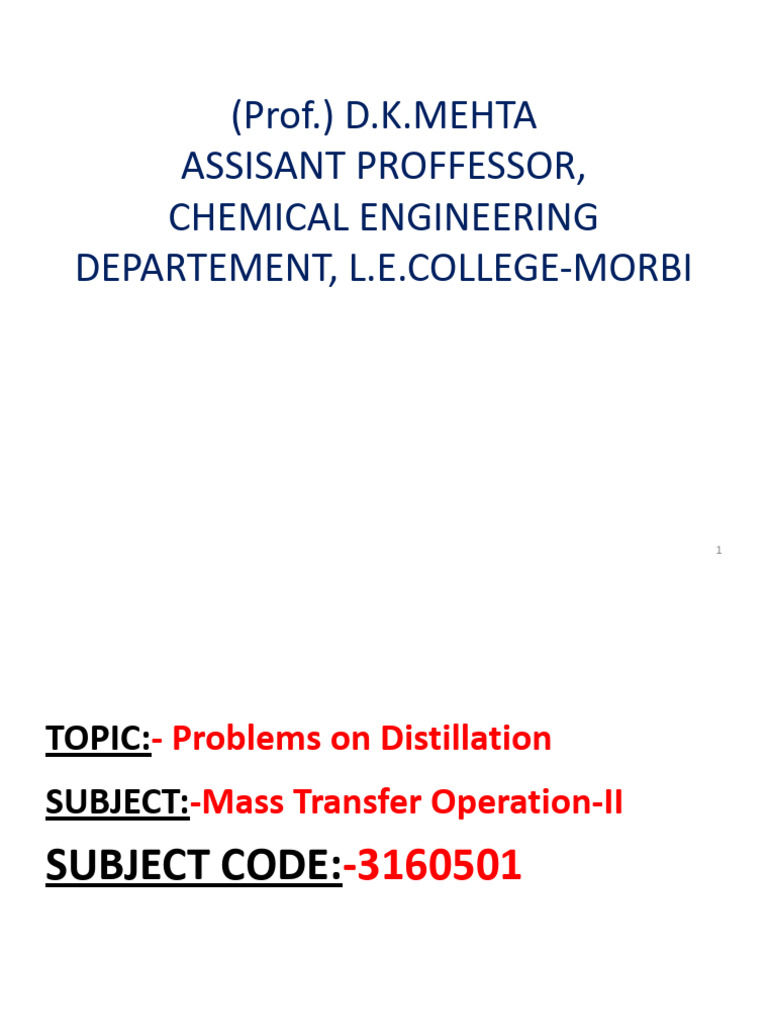 5 - Problems On Distillation | PDF | Distillation | Continuum Mechanics