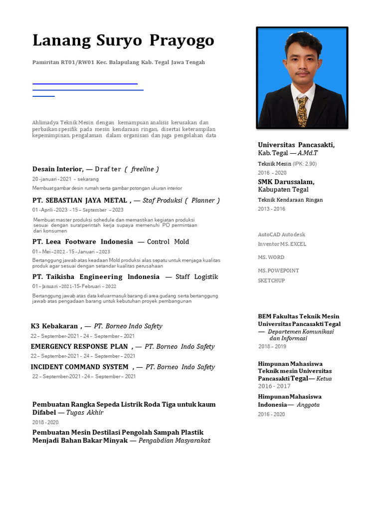 Lanang Suryo Prayogo - CV | PDF