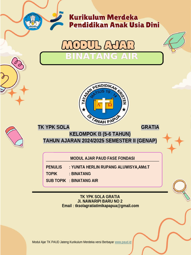 Modul TK: Binatang Air 2024/2025 | PDF