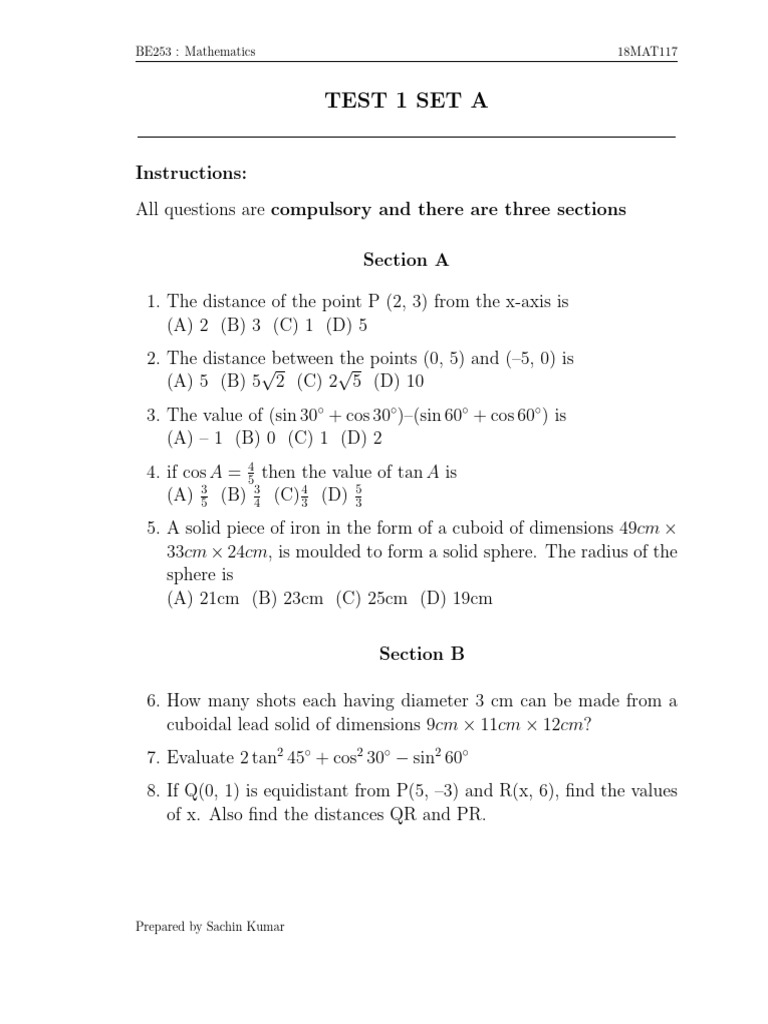 Class 10th Math(a) | PDF