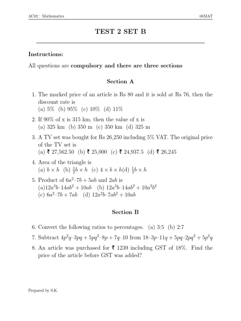 Class 8th B | PDF