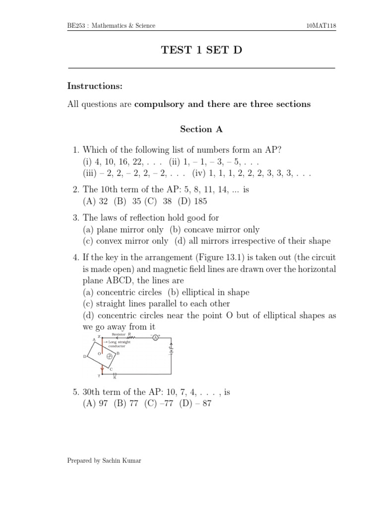 Class 10th Math N Science (D) | PDF