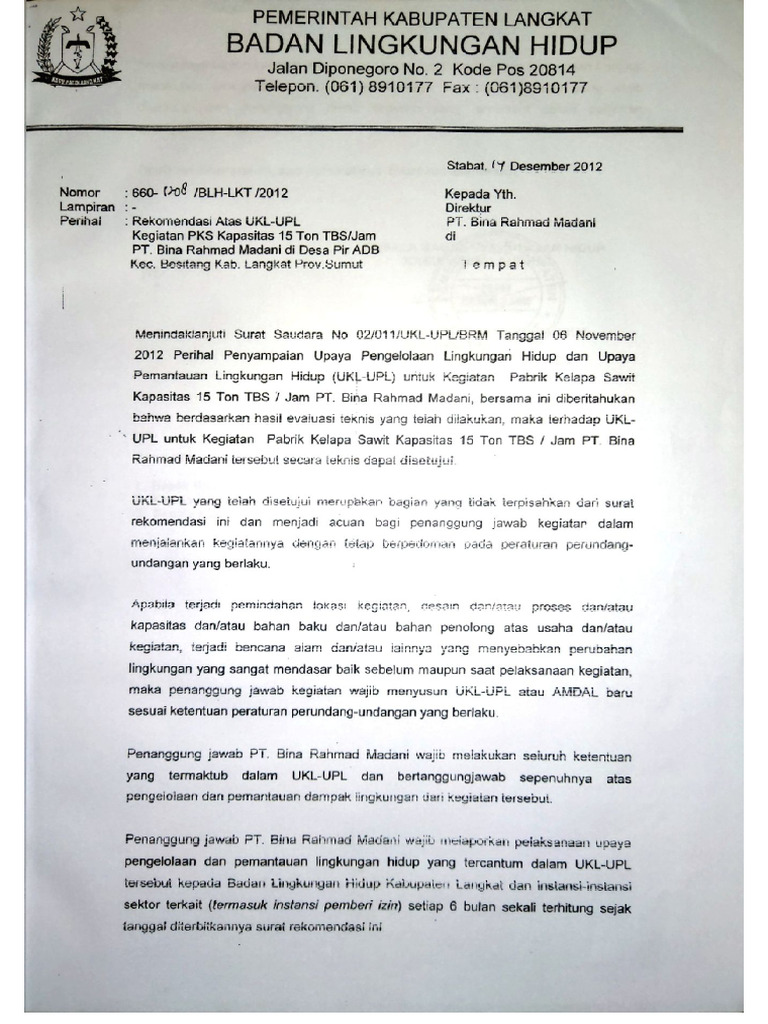 3. REKOM UKL UPL | PDF