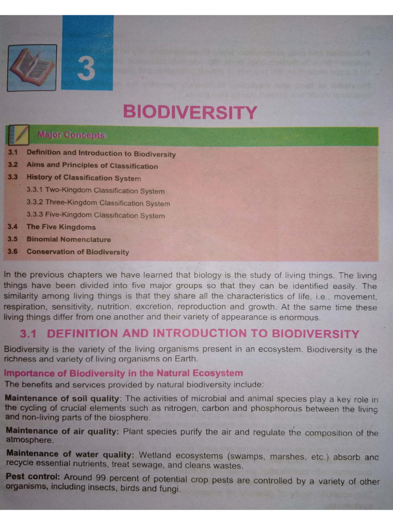9th Class Biology Book Ch3 Federal Board Eng Med | PDF