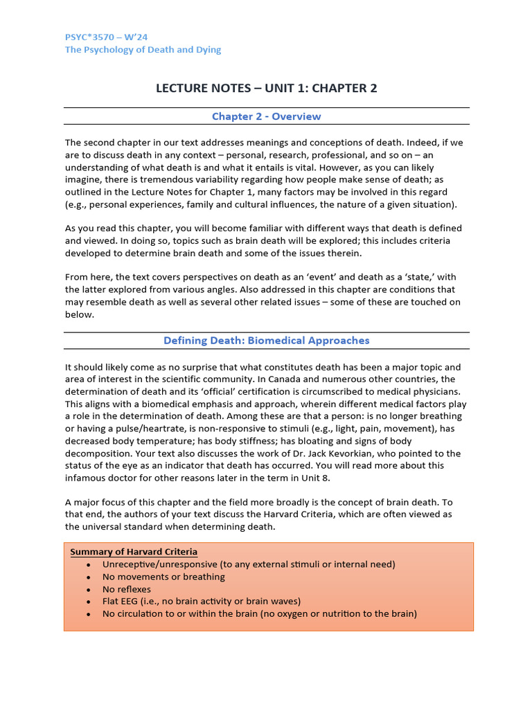 Understanding Death: Concepts & Criteria | PDF | Death | Organ Donation