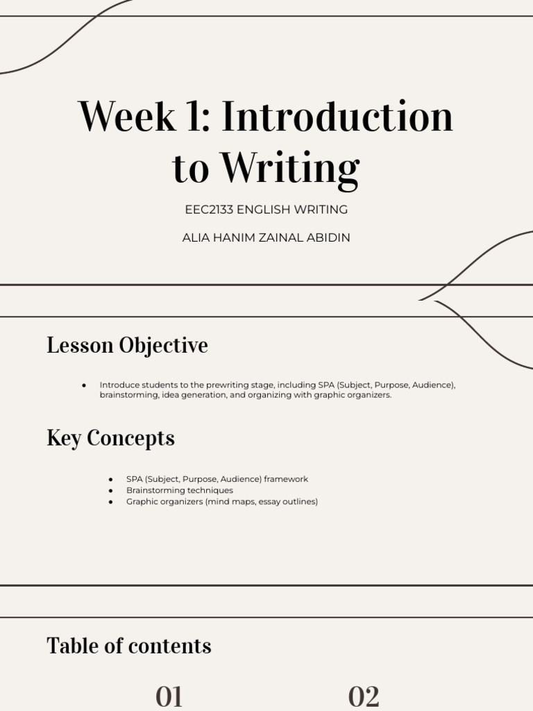 Week 1 - Introduction To Writing | PDF | Brainstorming | Cognition