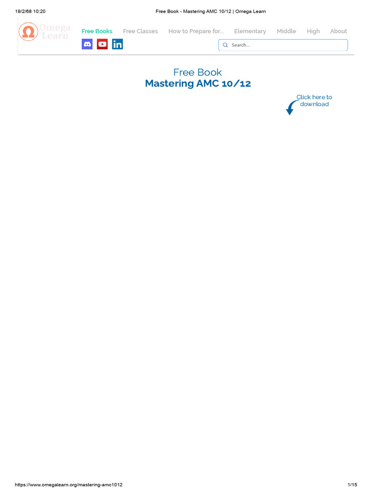 Free Book - Mastering AMC 10 - 12 - Omega Learn | PDF | Mathematics ...