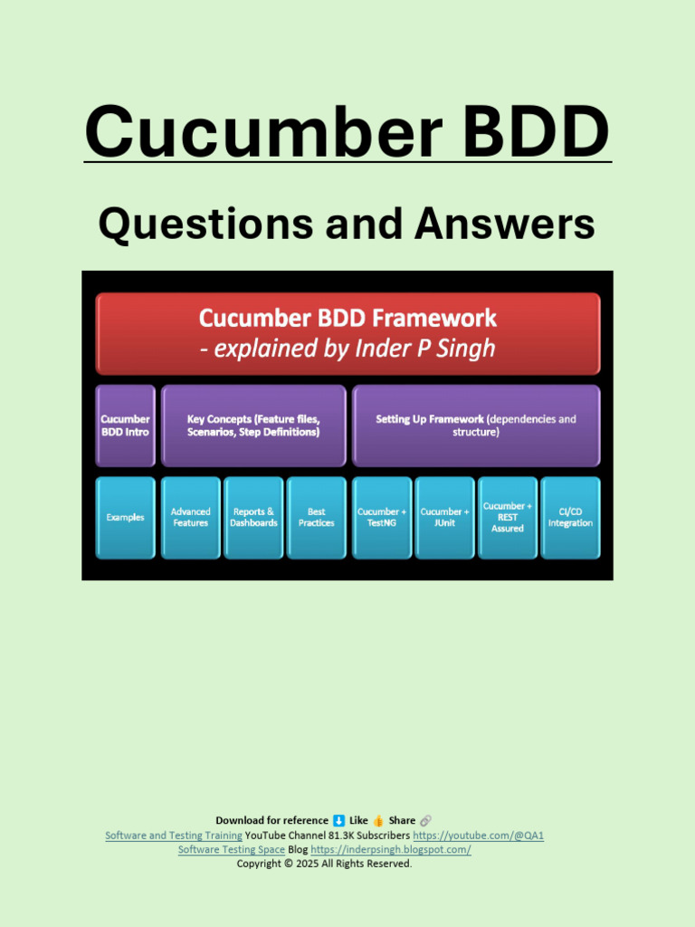 Cucumber BDD Questions and Answers 1736959369 | PDF | Software Engineering | Computing