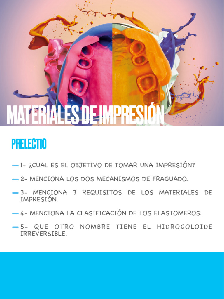 Materiales y Técnicas de Impresión Dental | PDF | Silicona | Coloide