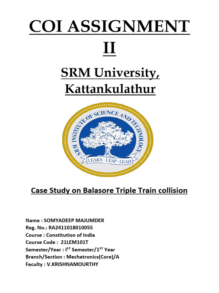 COI ASSIGNMENT II Report | PDF | Rail Transport | Train