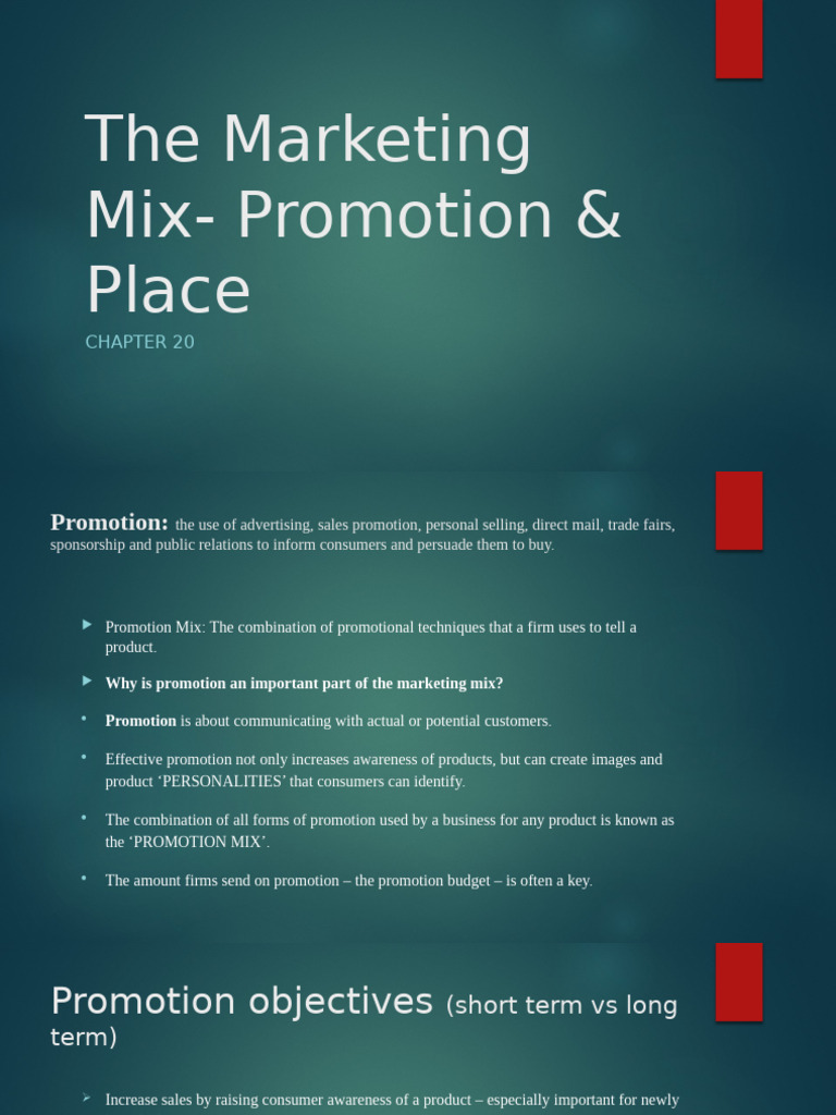 The Marketing Mix - Promotion & Place | PDF | Advertising | Brand
