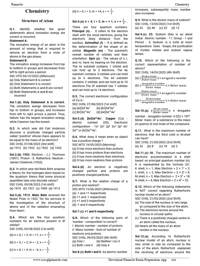 Chemistry | PDF | Sets Of Chemical Elements | Chemistry