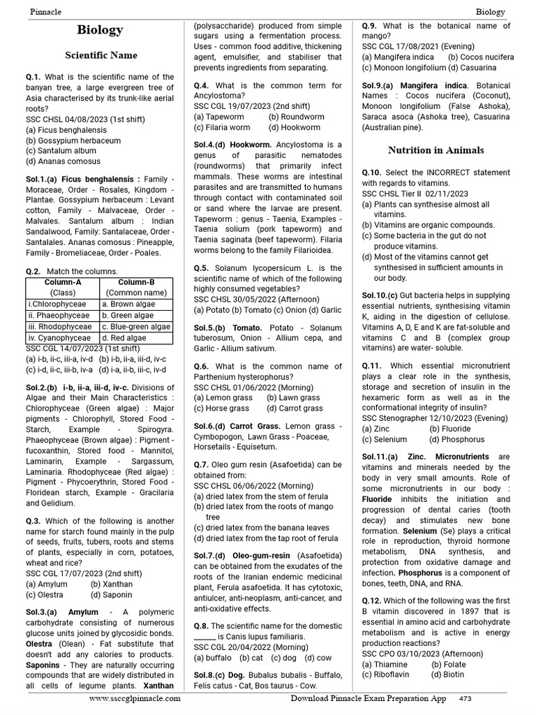 Biology Pinnacle Book | PDF | Nutrients | Nutrition