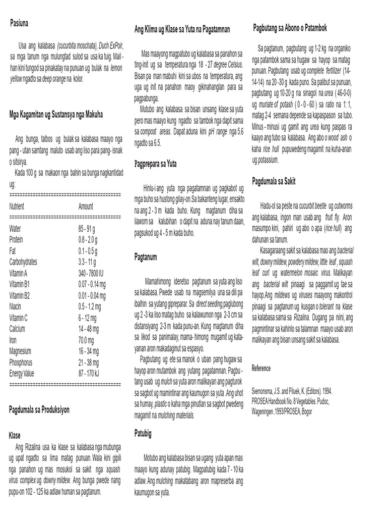 Tips Kalabasa | PDF