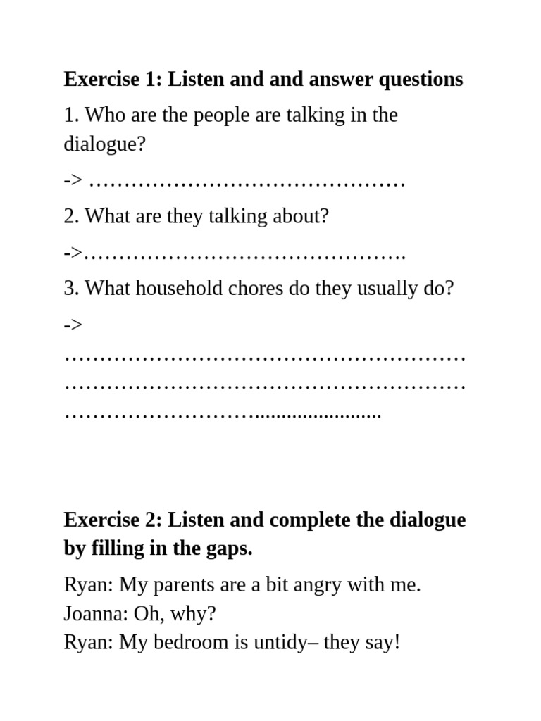 Handouts for listening | PDF