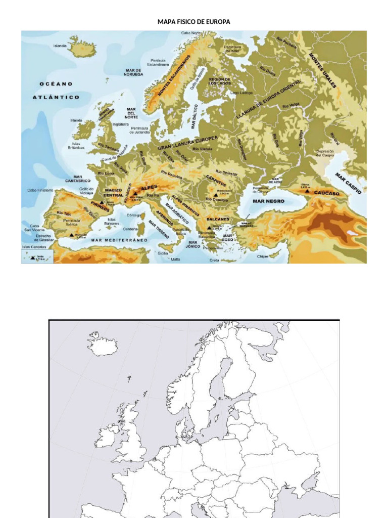 Mapa Fisico de Europa | PDF