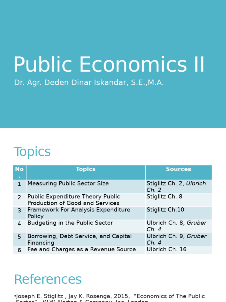 Topics of Public Economics II - Before Mid Term - 2025 | PDF