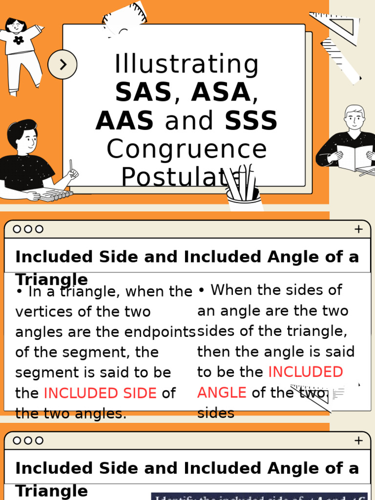 Illustrating SAS, ASA, AAS and SSS Congruence Postulate | PDF ...