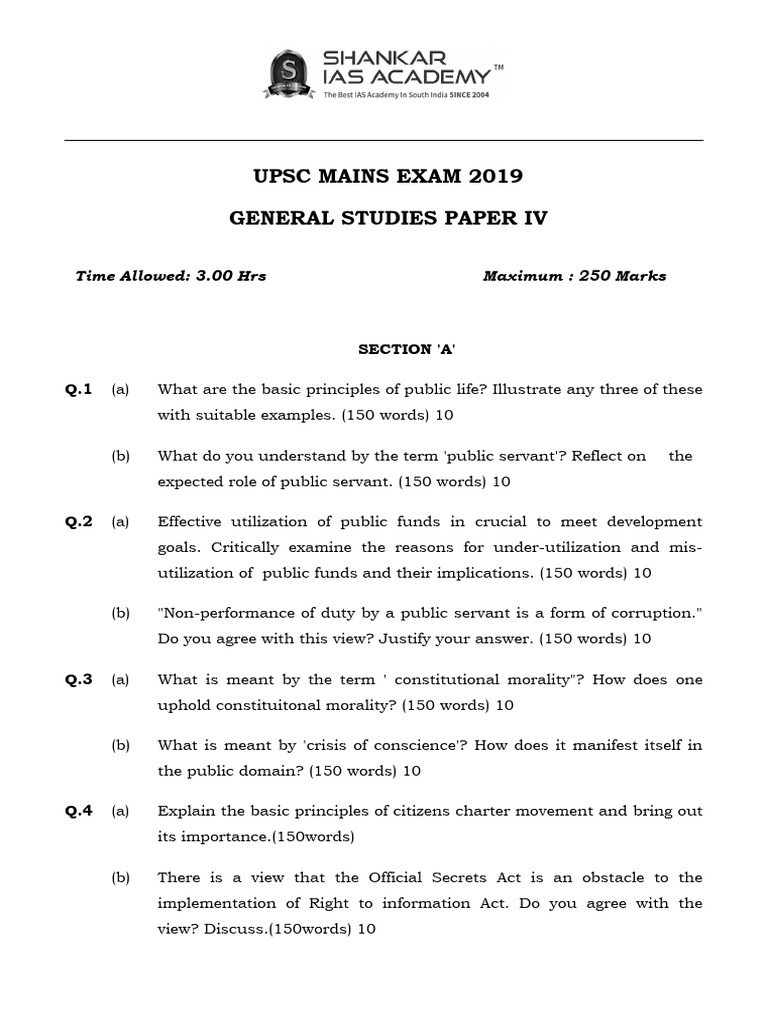 G.S Paper IV WWW - Iasparliament.com-1 | PDF | Integrity | Bureaucracy
