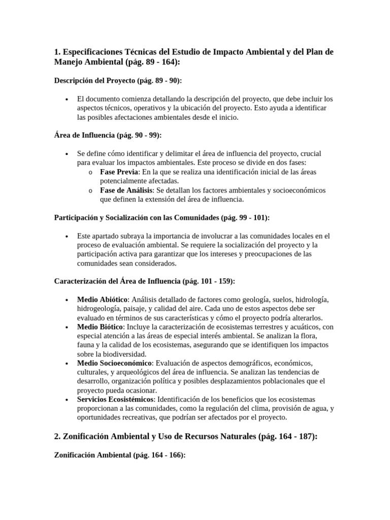 Resumen EIA | PDF | Entorno natural | Evaluación de impacto ambiental