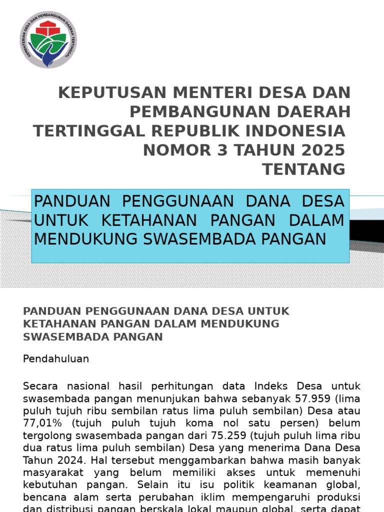 Kepmendes Nomor 3 Tahun 2025 | PDF