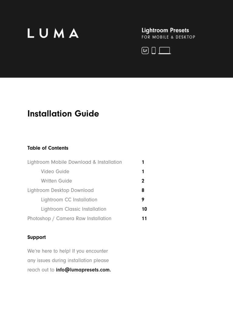 Luma-Instruction-Guide | PDF | Adobe Photoshop | System Software