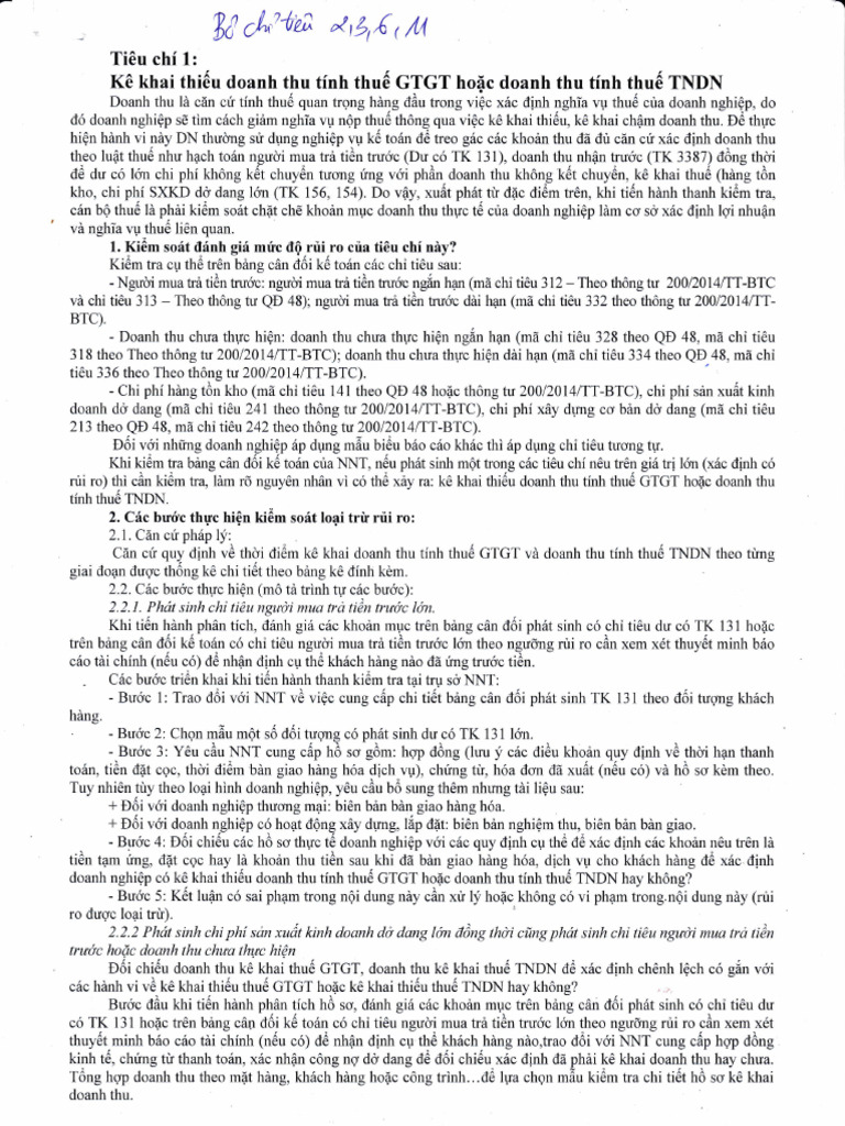 4. 17 Chi Tieu Rui Ro Ve Thue | PDF