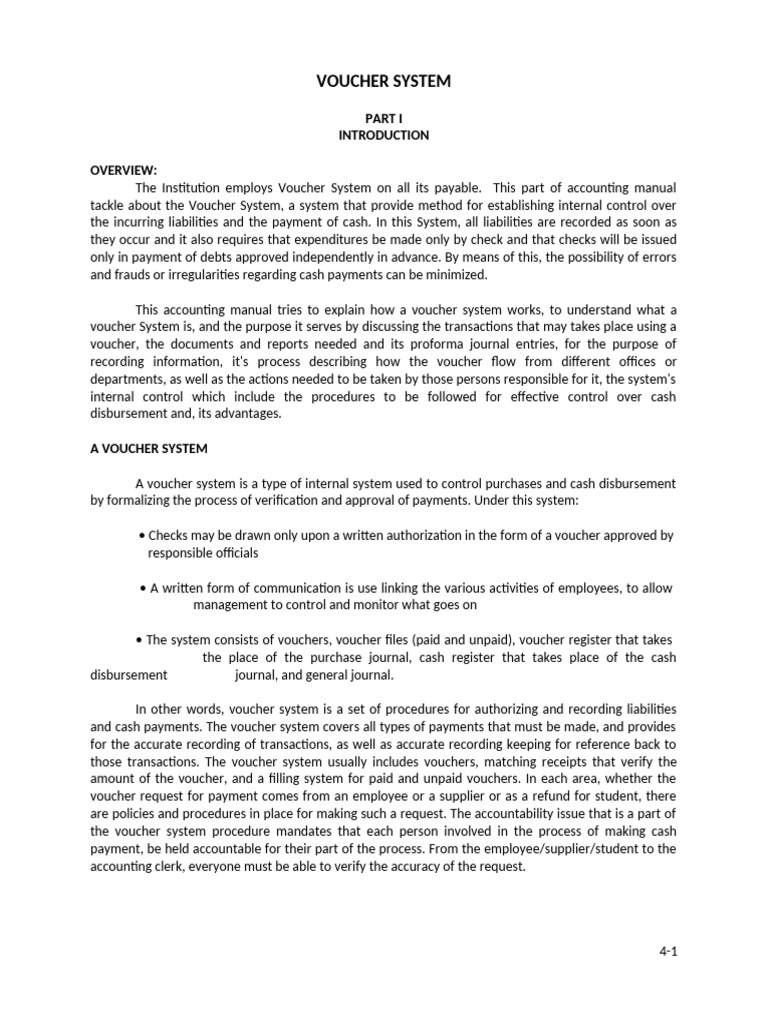Voucher System | PDF | Cheque | Accounts Payable