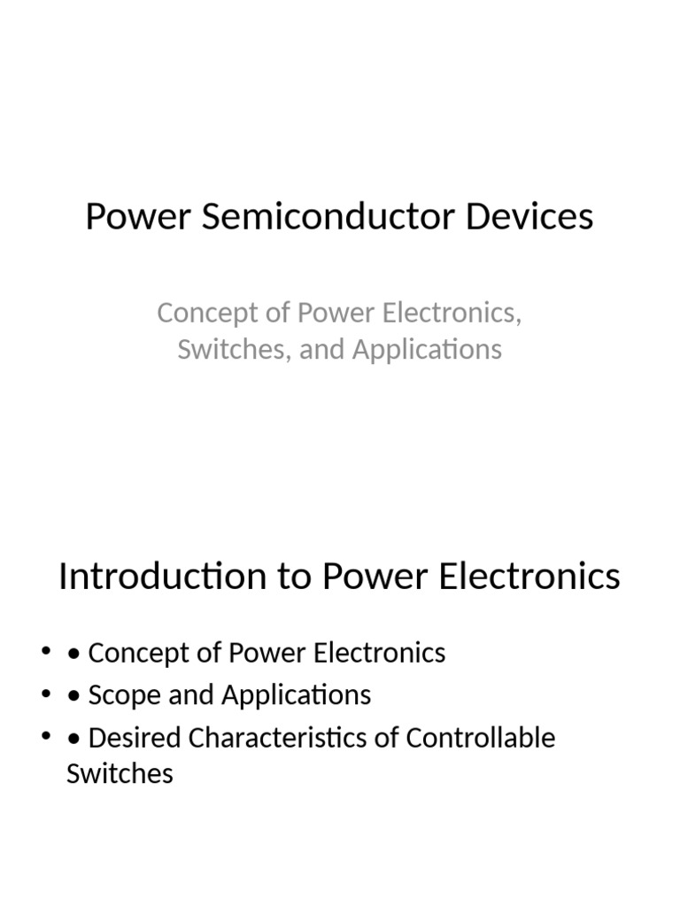 Power Semiconductor Devices Guide Pdf
