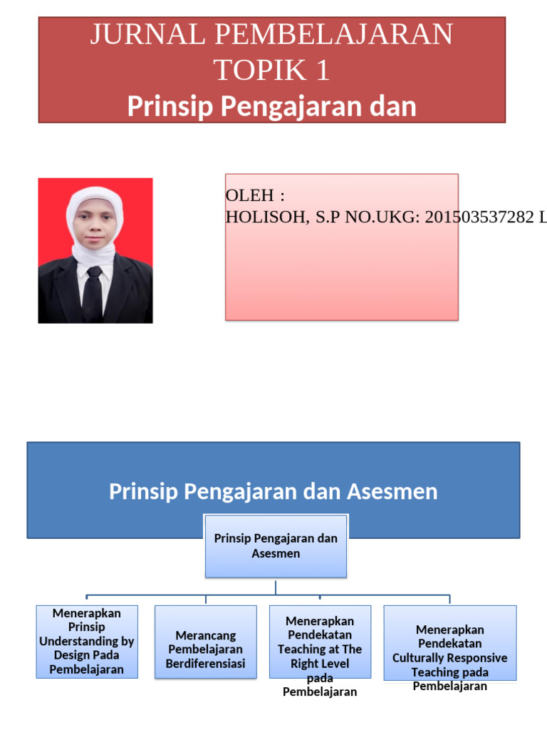 JURNAL Modul 1 Pembelajaran Prinsip Pengajaran Dan Asesmen Umum | PDF