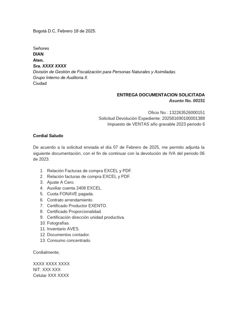 Carta de Envio de Documentos | PDF